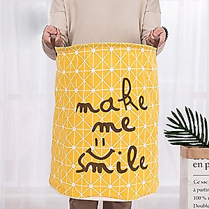 QEESTARS Heavy Duty Durable Canvas Storage Laundry Hamper Basket Large Foldable Toys Clothing Organizer Closet Storage Bin Bag