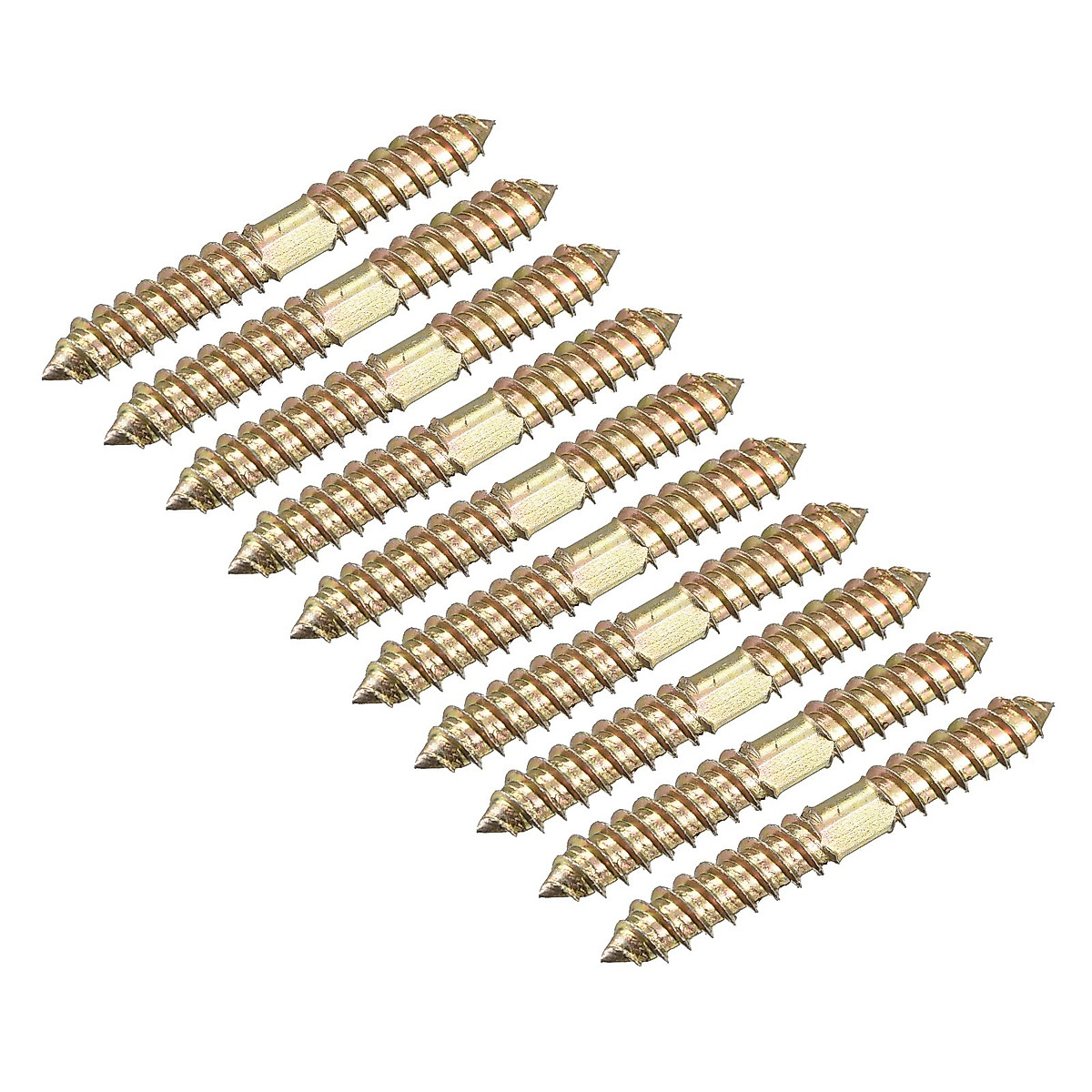 uxcell 8x50mm Hanger Bolts, 24pcs Double Ended Self-Tapping Thread Wood to Wood Dowel Screws for Wood Connecting