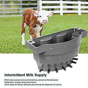 Milk Feed Buck, HL MP70C Plastic 38L High Capacity 8 Nipples Calf Milk Feed Bucket for Cattle Sheep Livestock for Cattle Sheep Livestock(38L) Bucket Organizers