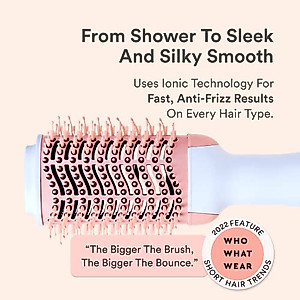 INH Insert Name Here Blowout Brush | Round Straightening Brush, Fast Drying Blow Dryer Brush with 3 Temperature Settings, Ceramic Titanium Professional Blowout Hot Tool