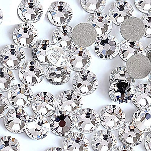 Onwon 1440 Pieces SS16 / 4mm Clear Crystal Flat Back Brilliant Round Rhinestones Glass Stones Glitter Gems Transparent Faux Diamond (Clear)