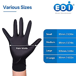 EDI Disposable Vinyl Gloves Large, 100 pcs (Black)
