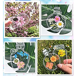 Transparent Dried Flower Bookmarks, Flower Bookmark Maker, Clear Floral Bookmark, Handmade Natural Dried Flower Bookmark, Transparent Floral Page Marker Home School Book Club (30pcs Large+Small)