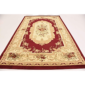 Unique Loom Versailles Collection Traditional Classic Floral Motif Area Rug (6' 0 x 9' 0 Rectangular, Burgundy/ Ivory)