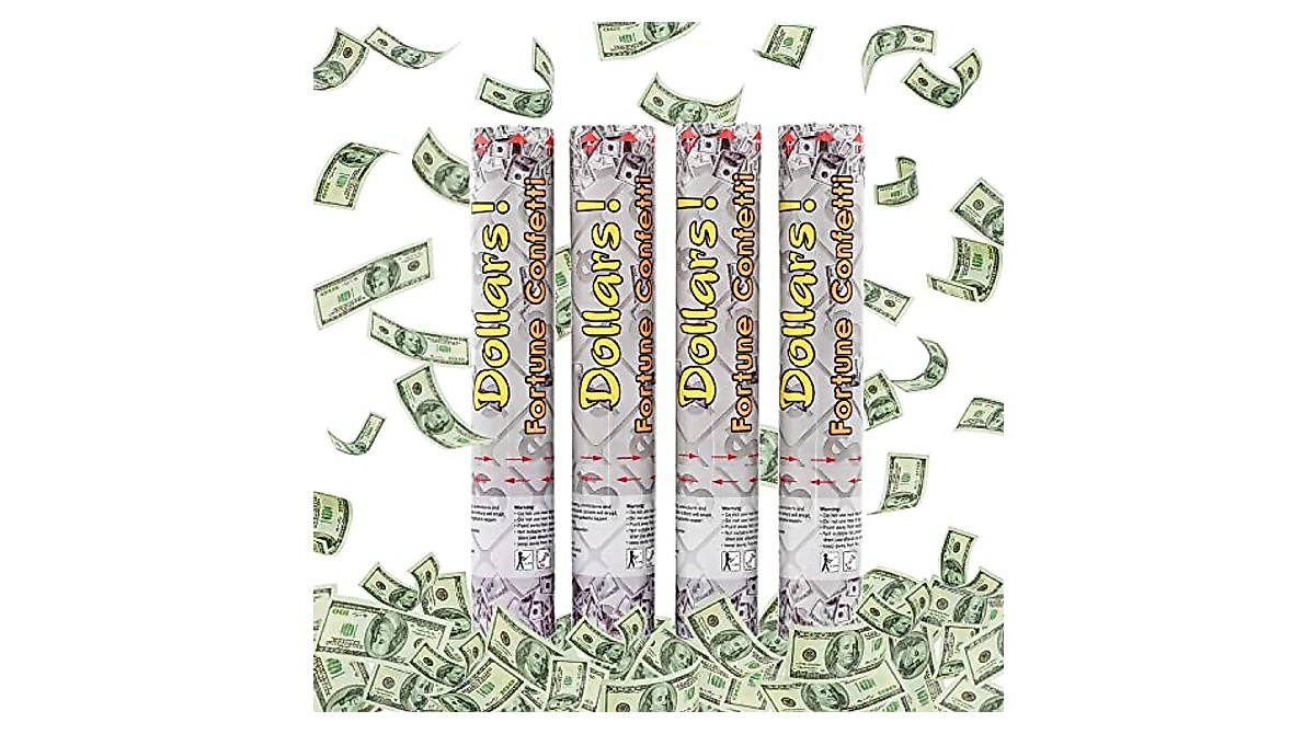VICKYPOP Dollar Bill Confetti Cannon for Celebrations & Events
