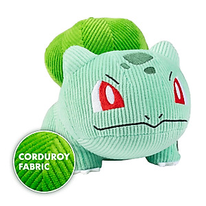Pokémon 8" Bulbasaur Corduroy Fabric Plush - Limited Edition - Officially Licensed - Authentic Soft Stuffed Animal Toy Figure - Valentine's Day & Easter Basket Stuffer Gift for Kids, Boys, Girls - 2+