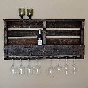 Great Lakes Reclaimed Wall Mounted Wine Rack,(Espresso/Dark Walnut Stain Finish)