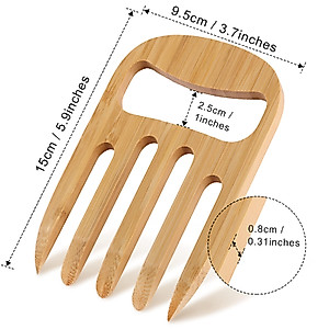 2 Pieces Bamboo Salad Hands,Salad Servers Bamboo Serving Hands Latest Gripper Design Salad Claws Set for Serving Salad, Pasta, Fruit on Your Kitchen Counter, 6 Inches (Wood Color)