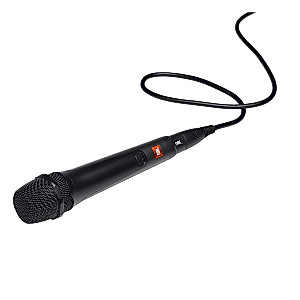 JBL PartyBox Mic 100: Wired Dynamic Vocal Mic with Cable, Quality Performance, Wire mesh cap with windscreen, Easy to use, Cardioid polar pattern, Premium industrial design (Black)