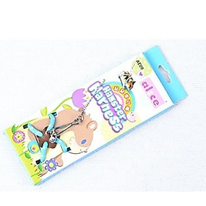 PetintheGarden Adjustable Harness Leash Hamster Rat Mouse Squirrel Sugar Glider Small Animal (Blue)
