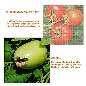 4 Pack Garden Mesh Netting for Plants, Insect Bird Netting Pest Barrier Bag with Drawstring, 2 Size Tomato Protective Cover Fruits Tree Blueberry Bush Netting Cover Bag Protection for Vegetables