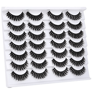 ALICROWN Short Eyelashes Natural Look False Lashes Mixed Lightweight Fluffy Handmade Soft Volume 14 Pairs Faux Mink Pack