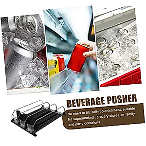 ULTECHNOVO 3pcs Drink Pusher Bottle Dispenser Freezer Organizer Bottle Organizer Drink Propeller Supermarket Drink Puller Beverage Shelf Glide To Stack Abs Push Hands Mini Drinks