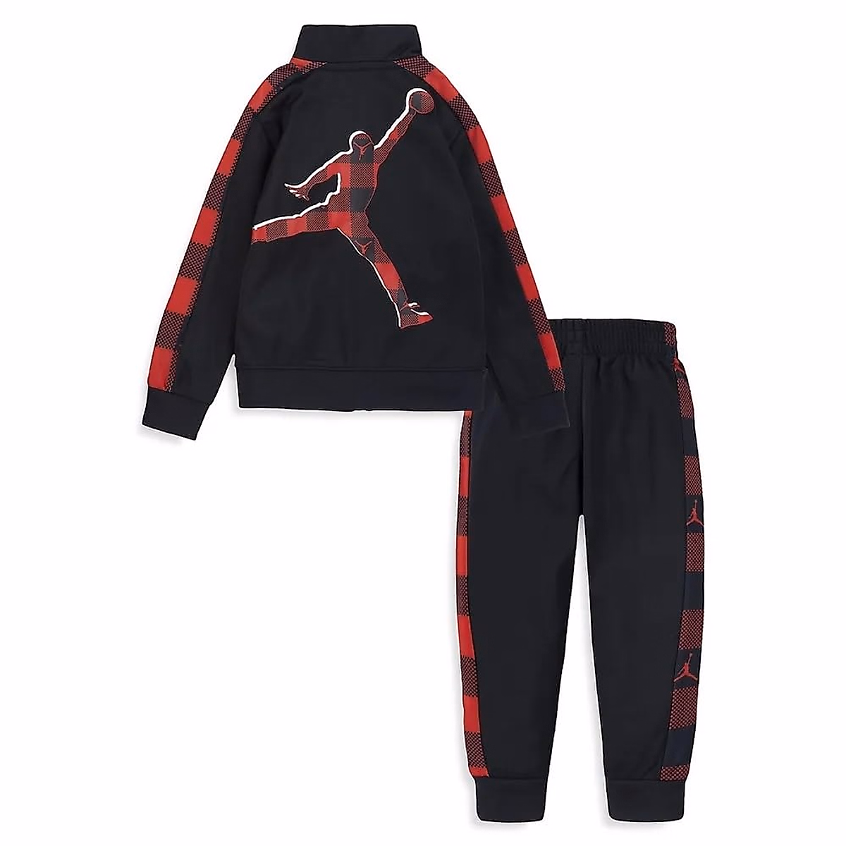 Jordan Toddler Boy's Buffalo Check Tricot Jacket & Joggers 2 Piece Set (B(75B088-023)/R, 4T)