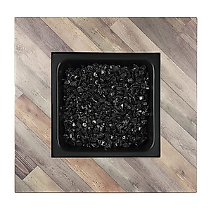 Endless Summer, The Harper, Square 30" Outdoor Propane Fire Pit, Includes Black Fire Glass, Table Insert, and Protective Cover