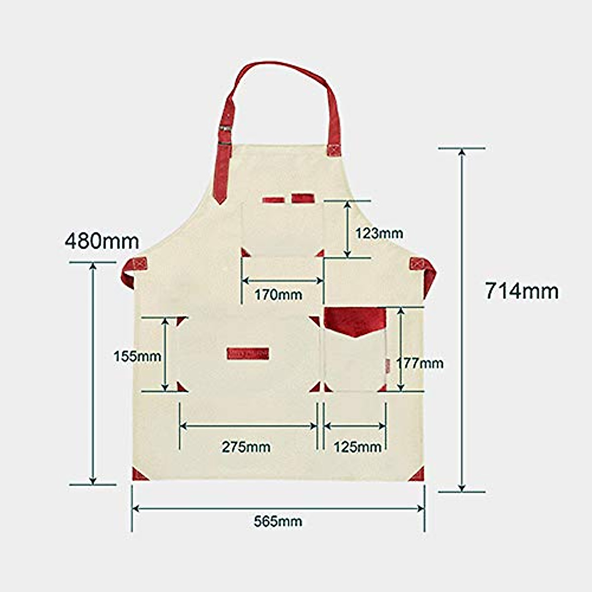 Berry&Bird Canvas Garden Apron with Pockets for Women & Men Waterproof Aprons Adjustable Neck Heavy Duty in Kitchen Cooking Outdoor Gardening