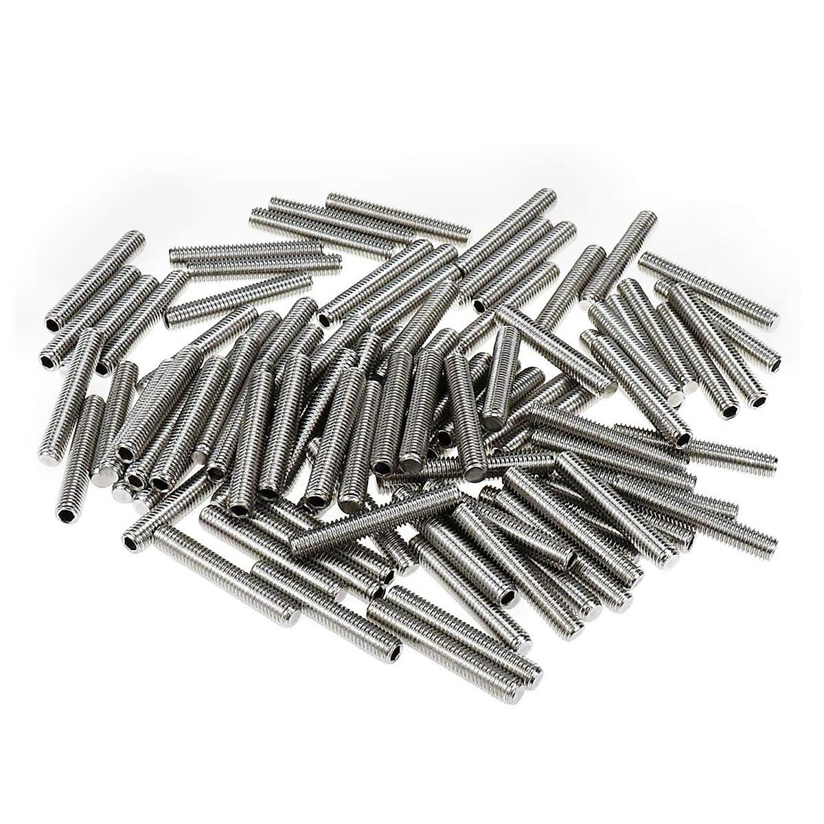 Sscon 100PCS M5 x 30mm Flat Point Grub Screws Hex Socket Set Screw