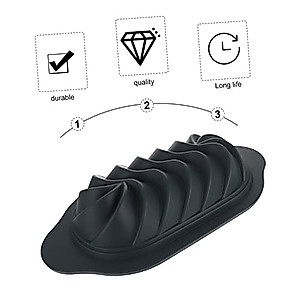 Angoily 1pc Threaded Toast Silicone Gummy Molds Silicone Bread Loaf Pan Round Silicone Molds Pastry Baking Loaf Bread French Bread Silicone Bread Nonstick Baking Tool Kitchen Gadget