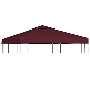 2-Tier Gazebo Top Cover,Hardtop Gazebo,Lawn Gazebo,Yard Gazebo,Carport Gazebo,Deck Gazebo,Camping Gazebo,for Patio,Backyard,Garden, Patio, Lawns,1 oz/ft2 9.8'x9.8' Bordeaux