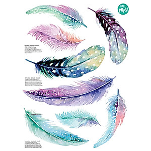 WallPops DWPK2462 Celestial Feathers Wall Art Kit, Multicolor