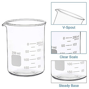 Glass Flask Erlenmeyer Flask Set Narrow Mouth 2000ml Thick Glass Graduated Measuring Cylinder Set 5ml 10ml 50ml 100ml Glass Measuring Beaker Set 50ml 100ml 250ml