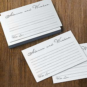 CARDAMONOLY Advice and Wishes Cards, Minimalist Black and White 6 x 4 Inches, Pack of 50, Inspirational Greeting Cards for Weddings, Graduations, Birthdays, and More (General Use - Model 01)