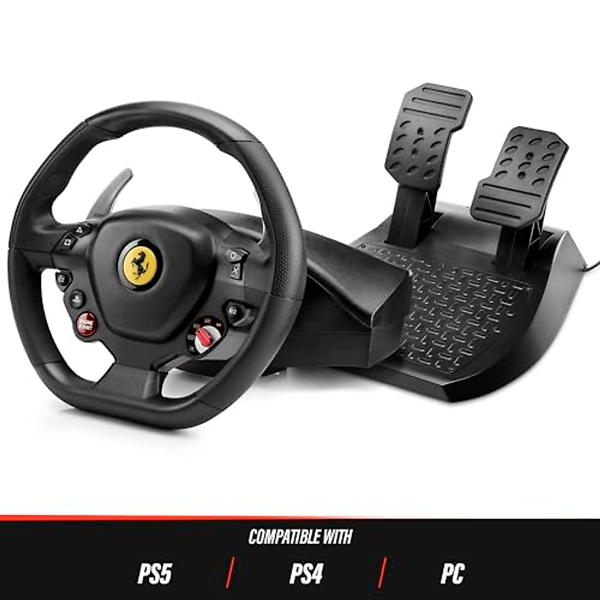 Thrustmaster T80 Ferrari 488 GTB with Pedals (Compatible with PS5,PS4,PC)