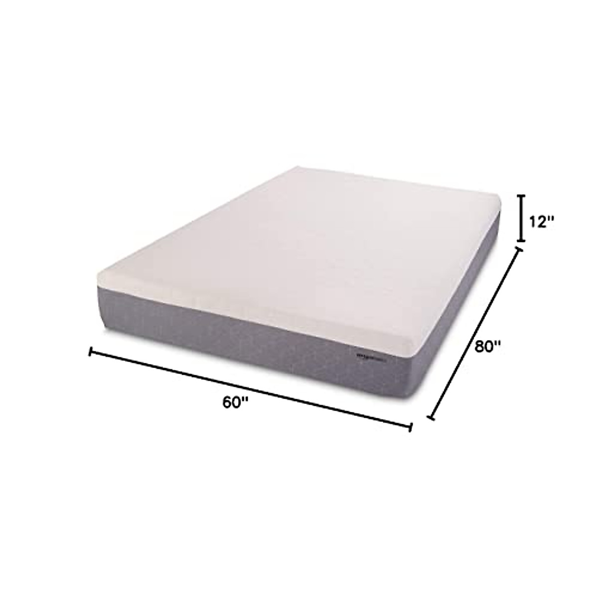 Amazon Basics Cooling Gel-Infused, Medium-Firm Memory Foam Mattress, CertiPUR-US Certified - Queen Size, 12 Inch