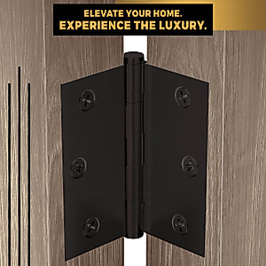 Finsbury Hardware Heavy Duty Door Hinge Bronze Ball Bearing 3.5 x 3.5 Inch Solid Brass Heavy Duty - Set of 2 Hinges (Oil-Rubbed Bronze)