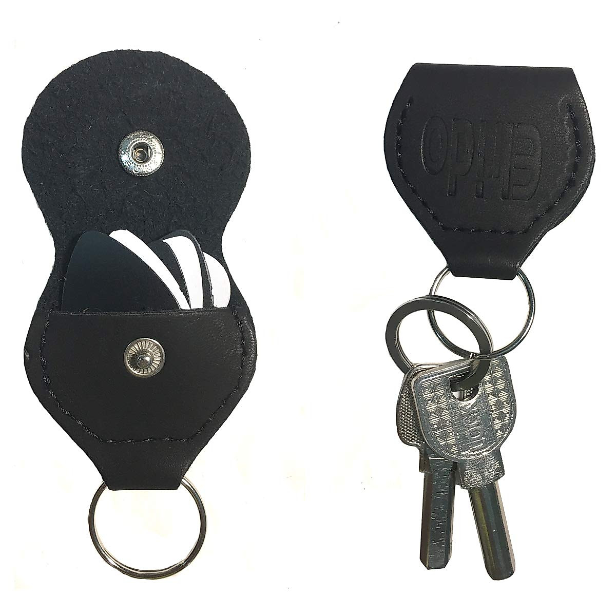 Elrido DIY Guitar Picks Punch Pick Maker to Make Your Endless Guitar Picks Puncher Tool Kit, 2 Pick Strips Sheet, Leather Key Chain Picks Holder - Guitar Picks Punch Tool Guitar Picks Cutter (Red)