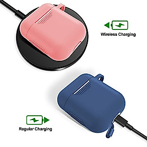 Kurdene Compatible AirPods Case Cover Silicone Protective for Apple Airpod Case 2nd &1st Generation (2 Pack)