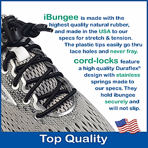 IBUNGEE LACES (Elastic No Tie Shoelaces (Black, 26-Inch)