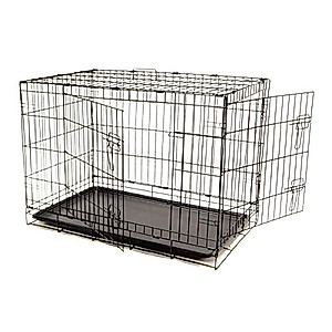 EDMBG Dog Crate 36x23x26 Large 2 Door Pet Kennel Cage Folding Portable Travel Metal