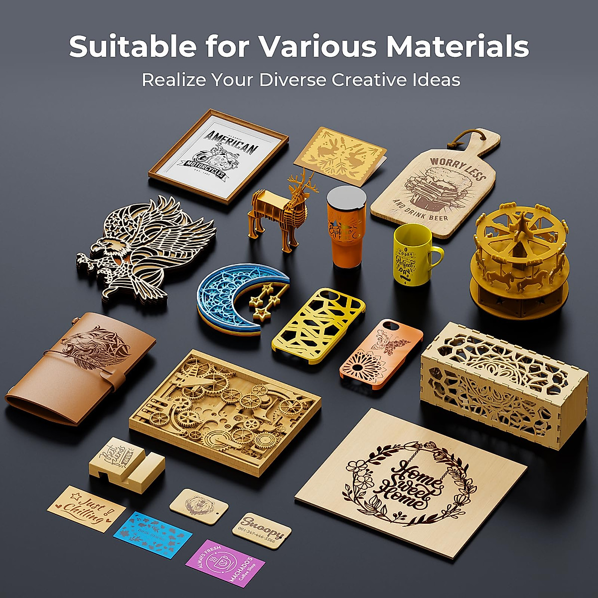 xTool D1 Pro Laser Engraver with RA2 Pro, 20W Output Laser Cutter DIY Laser Engraving Machine, 120W Laser Cutter and Engraver Machine, Laser Engraver for Wood and Metal, Craft Paper, Acrylic, Leather