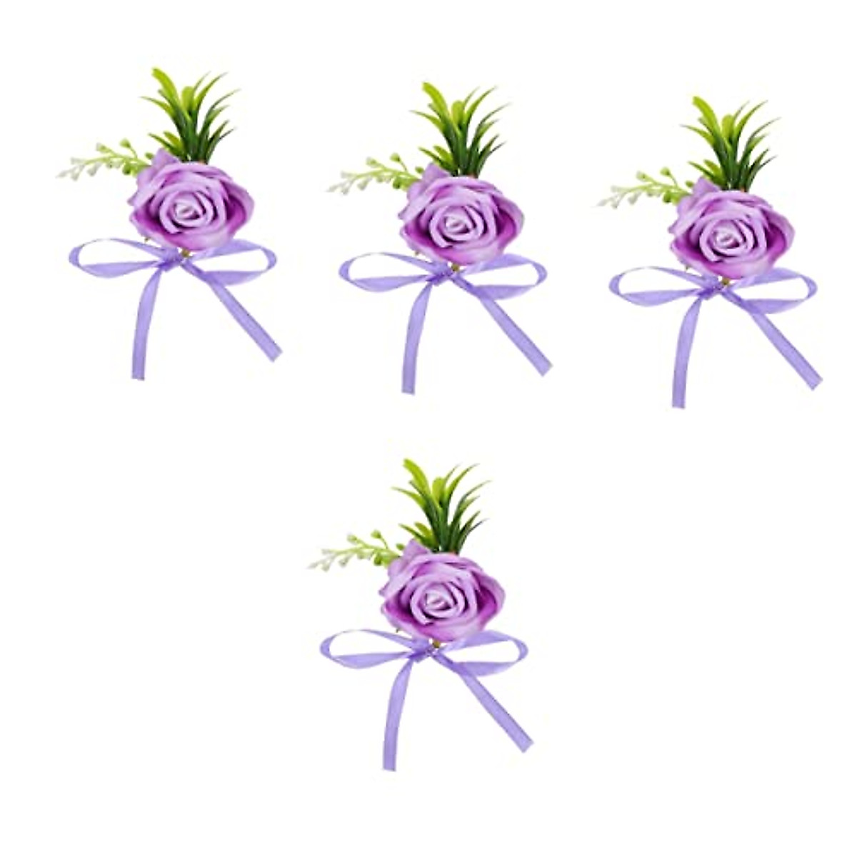 Abaodam 4pcs Wrist Flower Bridesmaid Bracelets Wedding Decorations Wrist Corsage Bride Wristband Decors Bride Wrist Flower Wedding Corsage Wristlet Wedding Supplies Purple The Flowers Lace