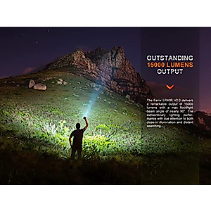 Fenix LR40R V2.0 15,000 Lumen Super Bright Flashlight, USB-C Fast Charging Rechargeable Long Throw Searchlight with Floodlight and Spotlight and Lumentac Organizer