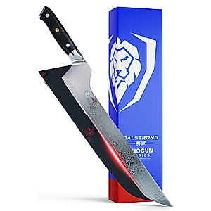 Dalstrong Slicing Knife - Offset Blade Carving Knife - 12 inch - Shogun Series ELITE - Japanese AUS-10V Super Steel Kitchen Knife - G10 - Damascus - Vacuum Treated - Sheath - Bread Knife, Meat Slicer