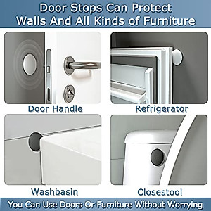 XoYoZo Door Stoppers Wall Protector Buffer Guard Doorknob Door Handle Bumper Self Adhesive Silencer Soft Rubber Crash Pad for Home Office