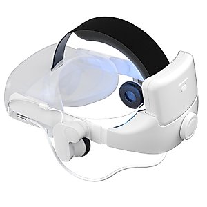 Rechargable Battery Head Strap, Adjustable Head Strap VR Accessories Strap 8000mAh with Headphone, White