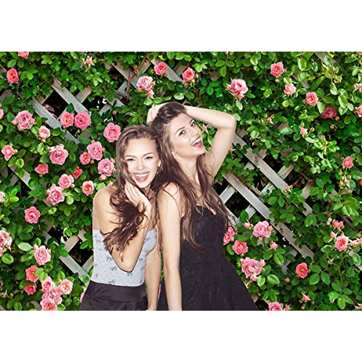 AIIKES 7x5FT Flowers Backdrop for Photography Spring Floral Photo Backdrop Green Leaf Fence Backdrops Birthday Party Decoration Wedding Bridal Shower Backdrop Photo Studio Props 11-453
