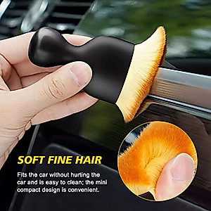 Ouzorp Car Interior Dust Brush, Car Detailing Brush, Soft Bristles Detailing Brush Dusting Tool for Automotive Dashboard, Air Conditioner Vents, Leather, Computer,Scratch Free