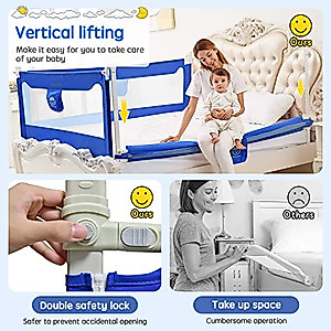 Kevsuvqin Bed Rail for Toddlers, 2023 New Toddler Bed Rails for Queen Bed, Bed Rails for King Size Bed Guard Rail for Toddlers, Baby Bed Rail Guard, Bed Rail for Twin Bed (74.8" x 30",Pack of 1)