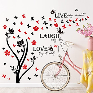 Buiory Laugh Live Love Wall Decals Inspirational Wall Quotes Stickers Vinyl Motivational Affirmation Classroom Wall Art for Bedroom Living Room Decor
