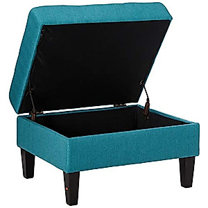 Christopher Knight Home Zahra Fabric Storage Ottoman, Teal / Dark Brown