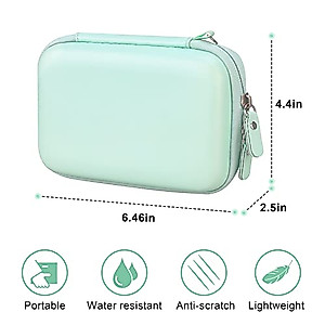 Elonbo Label Maker Case for SUPVAN E10 Mini Bluetooth Label Printer/POLONO P10 Mini Label Printer, Extra Interior Mesh Pocket Fits Label Paper Cable, Green. (CASE ONLY! Label Maker not Included)