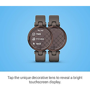 Garmin Lily™, Small Smartwatch with Touchscreen and Patterned Lens,Heart Rate Monitor Dark Bronze