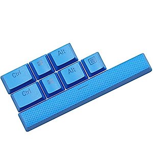 Happy Balls PBT Keycaps Backlit 8 Keycap Set Doubleshot Cherry MX Key Caps for STRAFE/K65/K70/K95/G710+ Mechanical Gaming Keyboard (Blue)