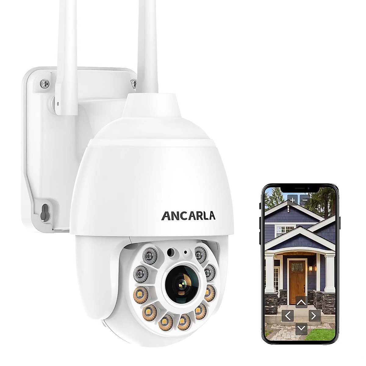 Security Camera WIFI Wireless 360° View Smart Home Surveillance Cameras with Motion Detect,Color Night Vision,Two Way Talk,Human body Auto Tracking,The Camera need to connect to the DC12V power supply