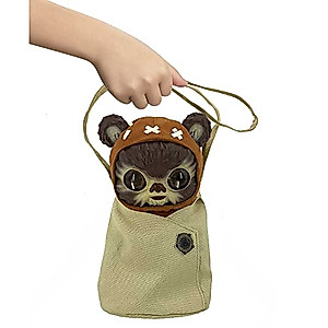 Mattel Star Wars Galactic Pals Plush Toy, Ewok 11-inch Soft Doll Set with Carrier & Personality Profile Card for Personalized Experience