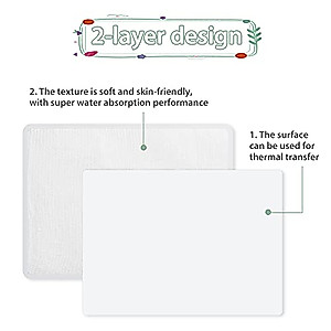 Sublimation Blank Baby Burp Cloths 5 Pieces Blank Baby Bibs Soft Absorbent Burping Cloth Solid White Unisex Boys Girls Burp Cloth Set Newborn Towel for Baby Shower Registry Gi ft Machine Washable